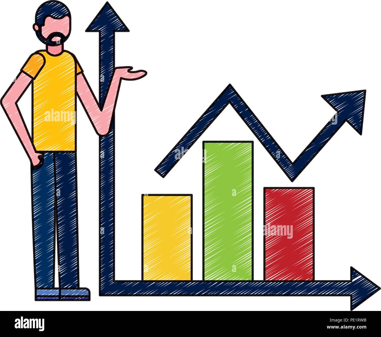 Presentation showing financial growth bar Stock Vector Images - Alamy