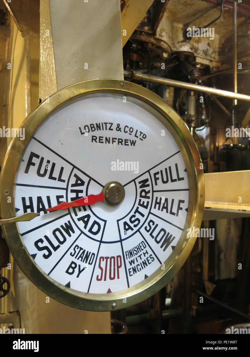 Close-up of the engine room on board the SS Shieldhall on a lunchtime ...