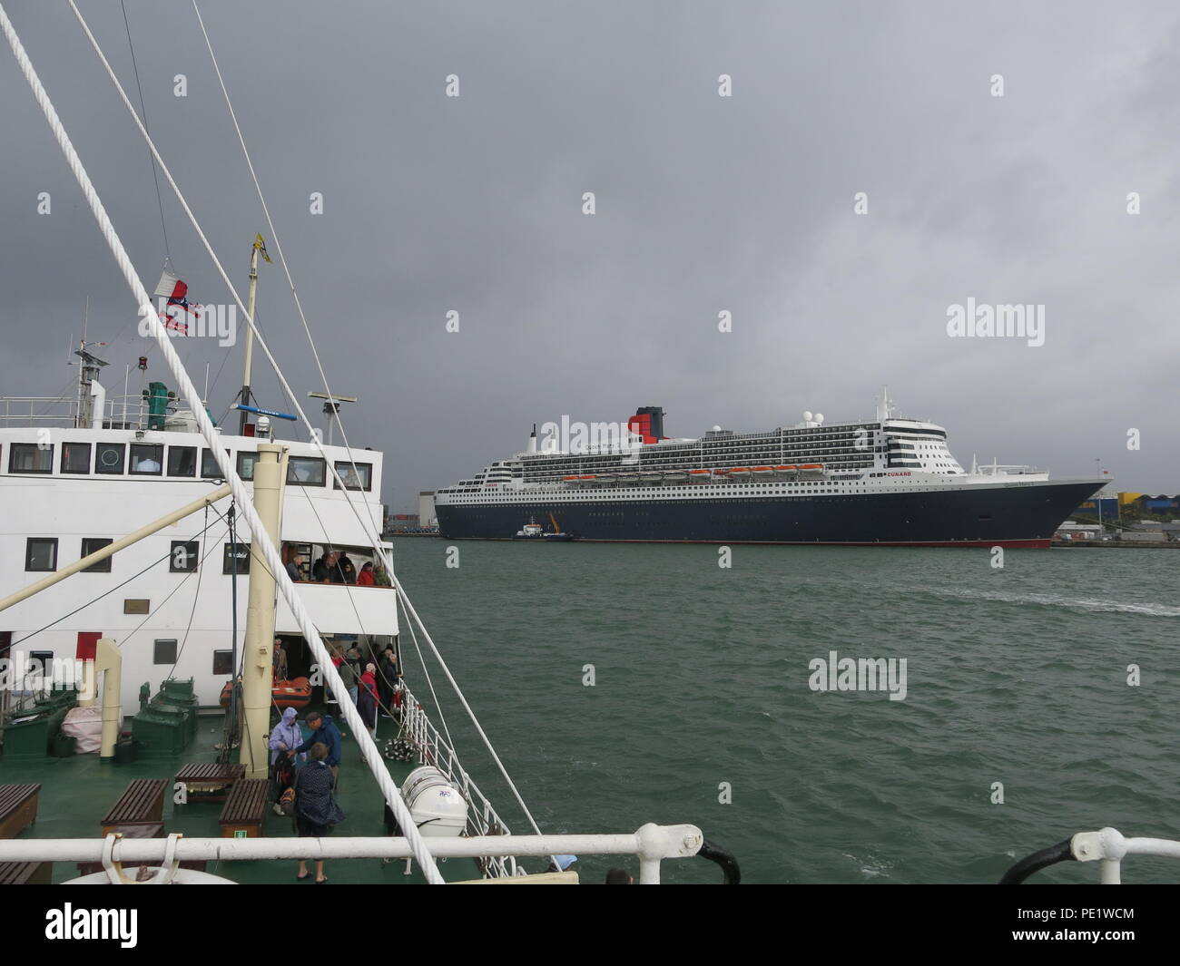 The SS Shieldhall on a lunchtime cruise in Southampton Waters; she's ...