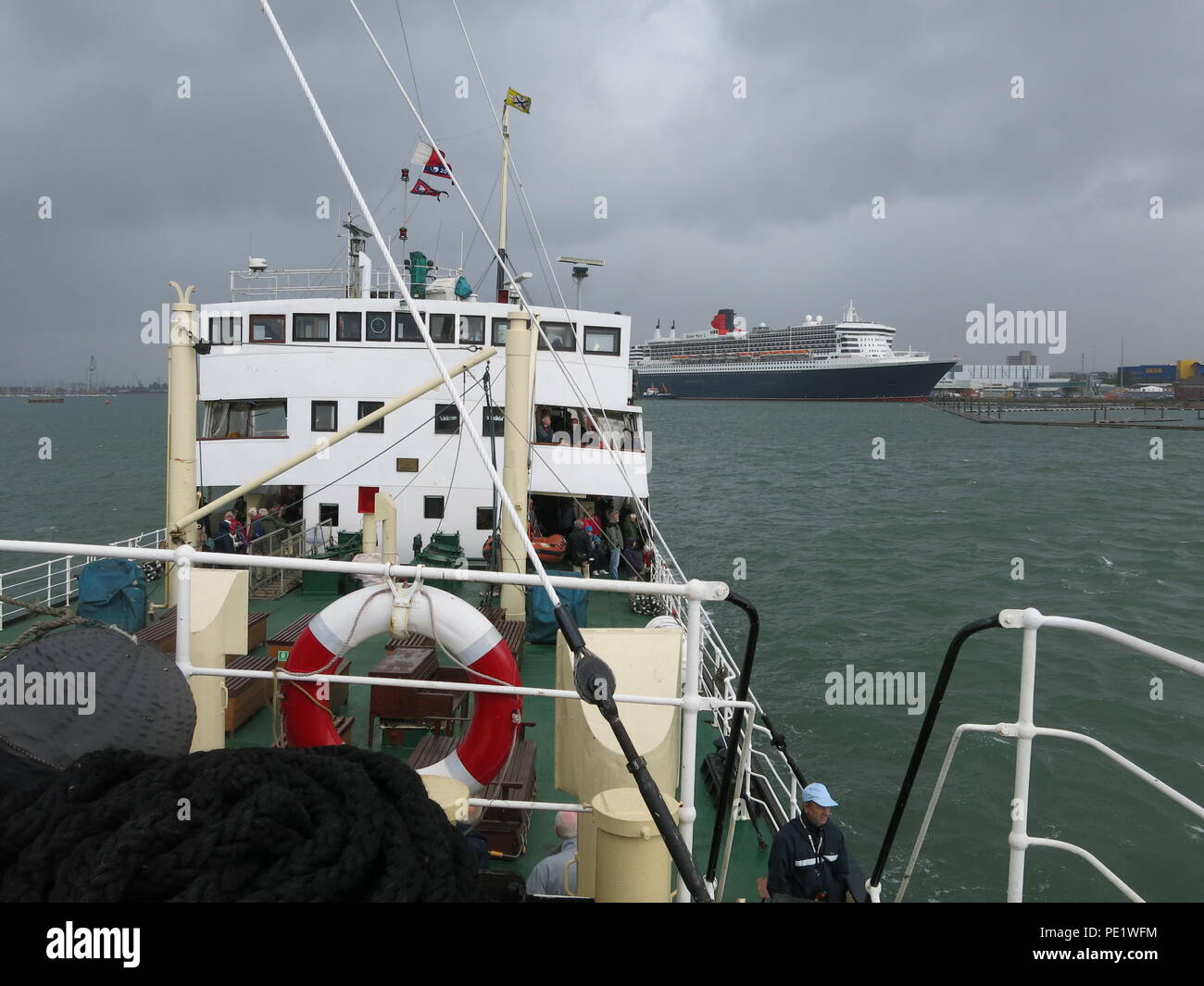 The SS Shieldhall on a lunchtime cruise in Southampton Waters; she's ...