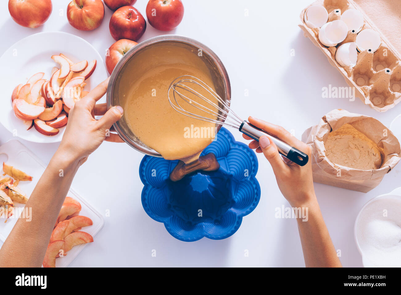 Females hands cut fresh sweet hi-res stock photography and images - Alamy