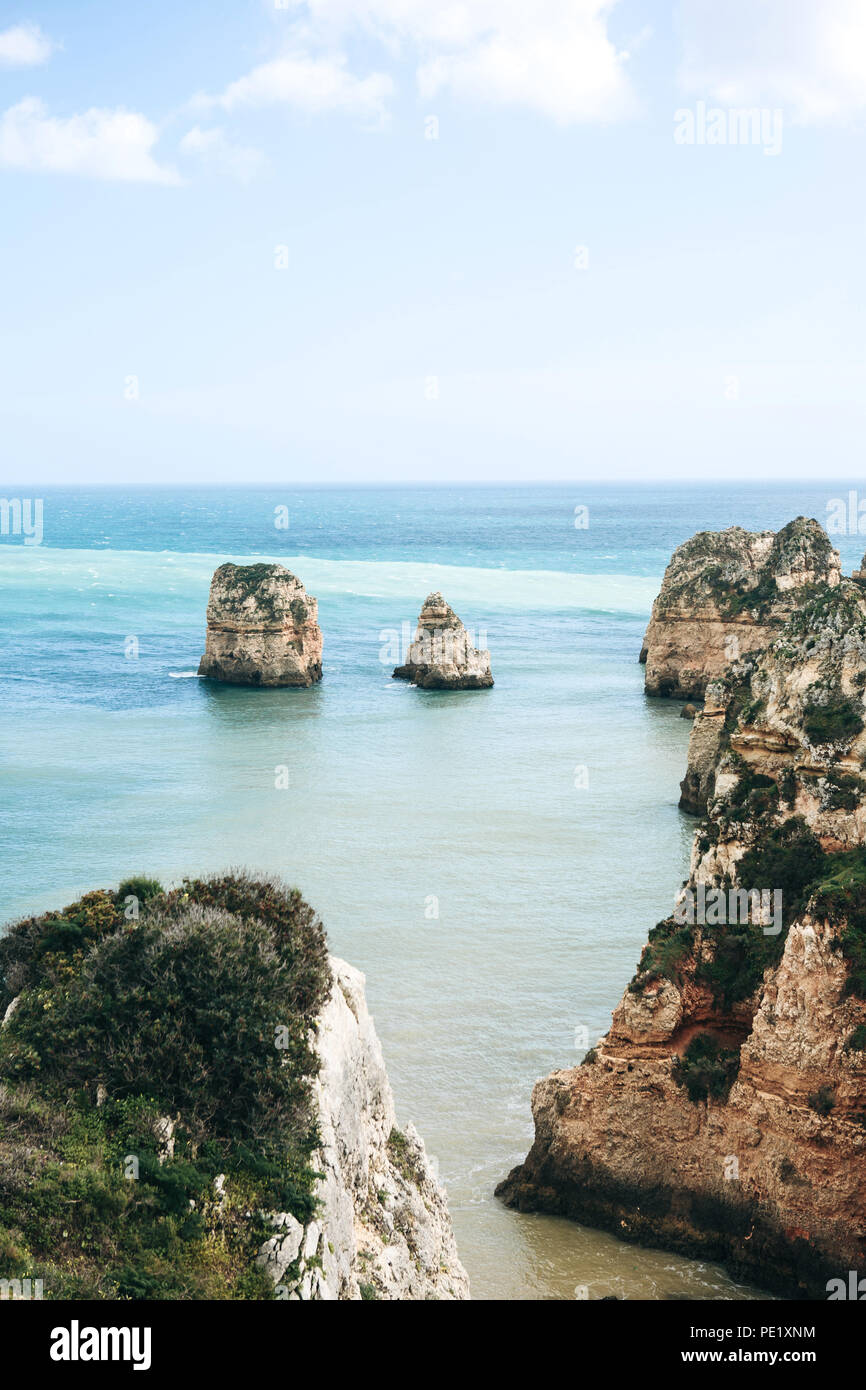 Beautiful views of the Atlantic Ocean and the rocks off the coast of ...