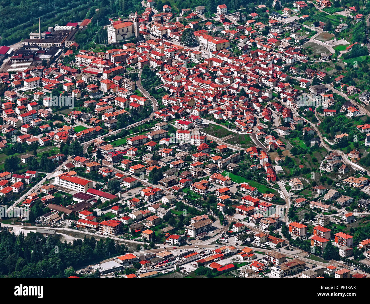 Aerial view of italian veneto altopiano Asiago village Stock Photo - Alamy