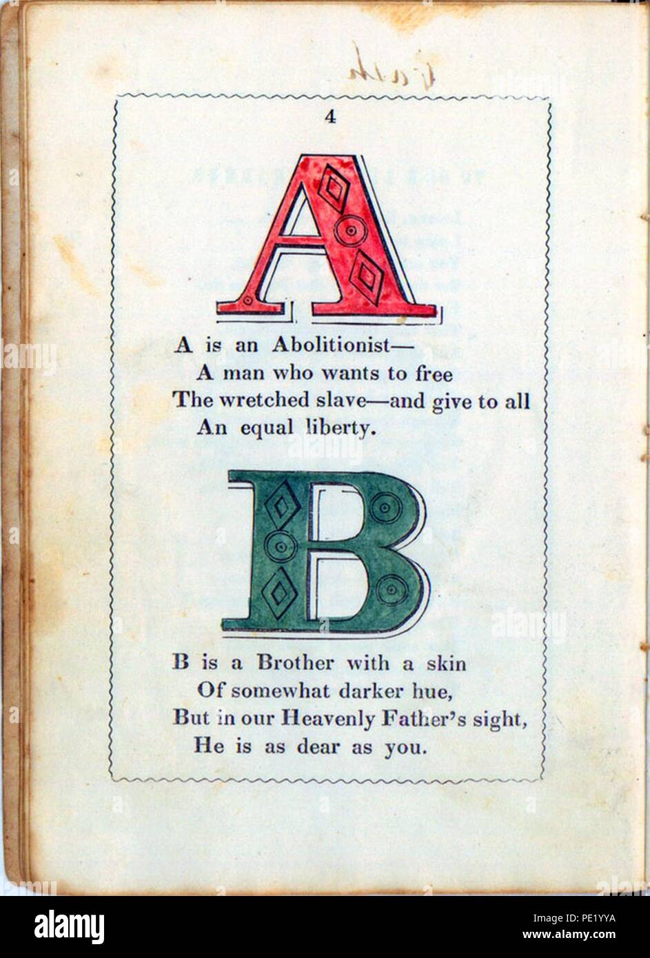 Anti-slavery Alphabet 1846-4 Stock Photo - Alamy