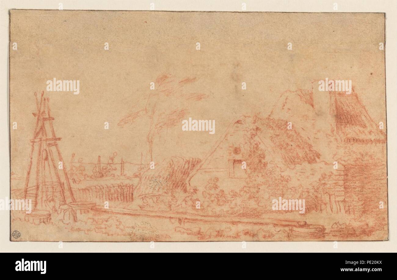 Antoine Watteau - Landscape with a Cottage and Well Stock Photo - Alamy