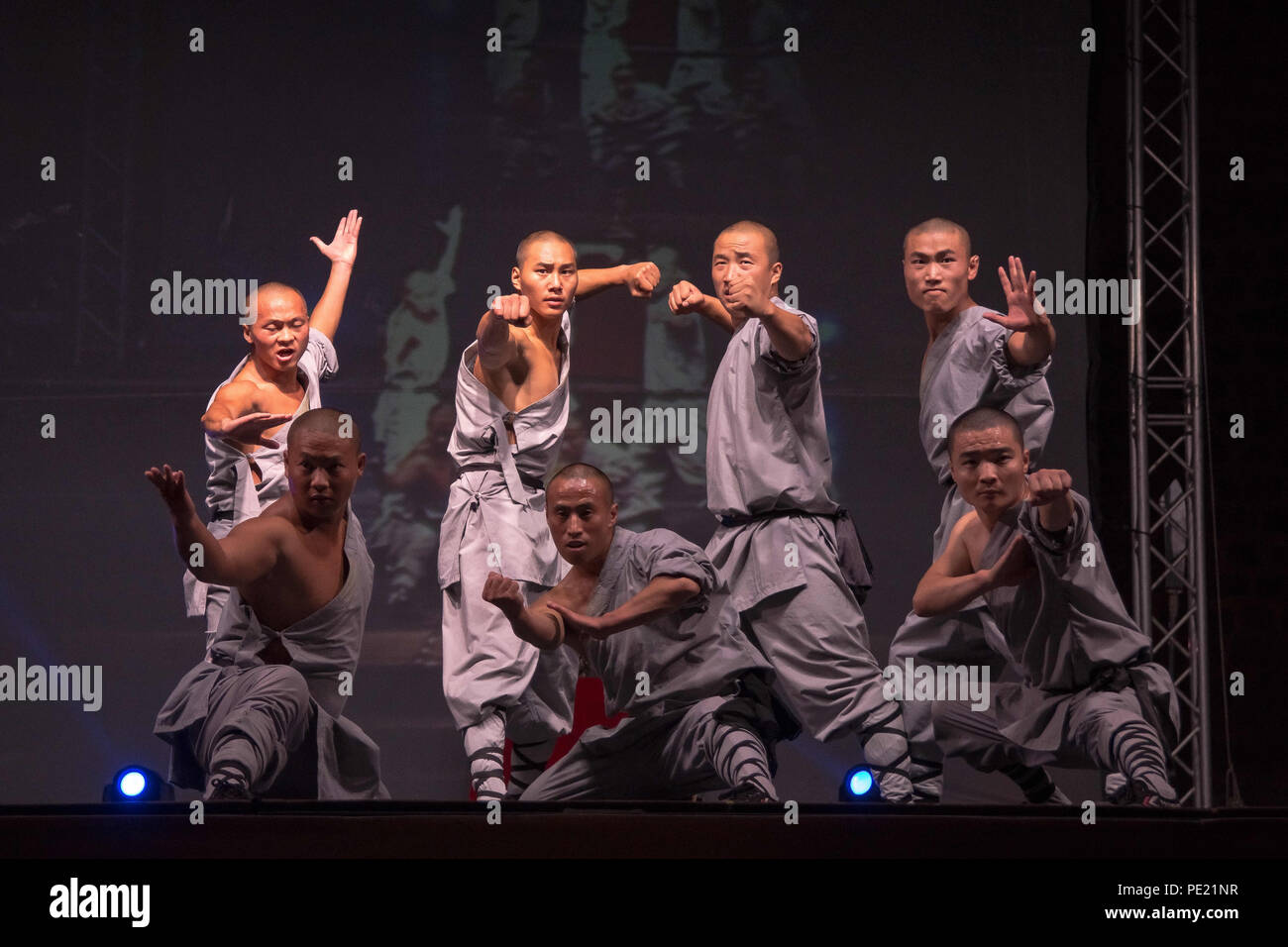 Chania, Greece. 10th Aug, 2018. Shaolin participants seen performing at ...