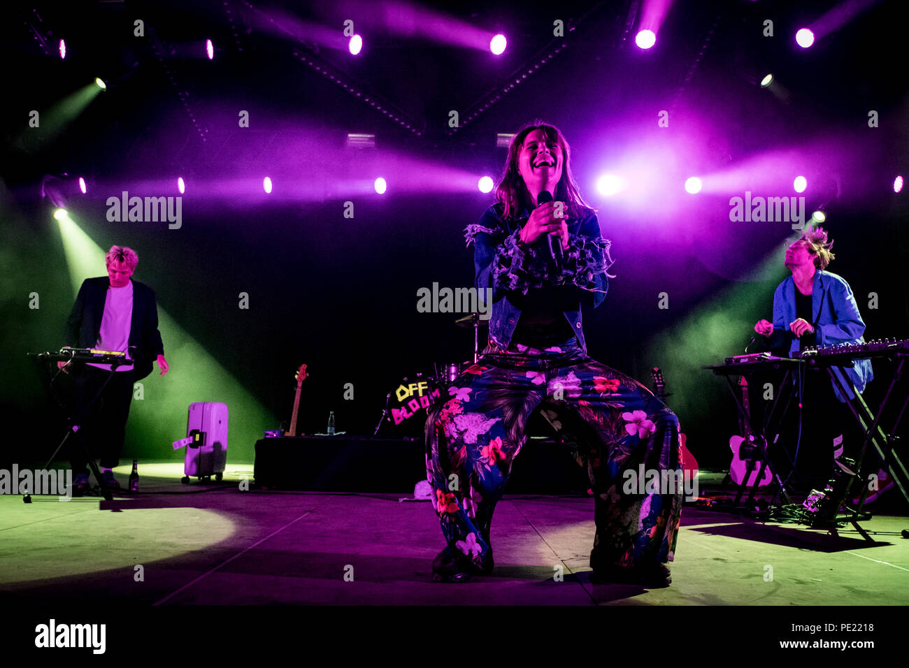 Denmark, Skanderborg - August 11, 2018. The Danish pop act Off Bloom ...