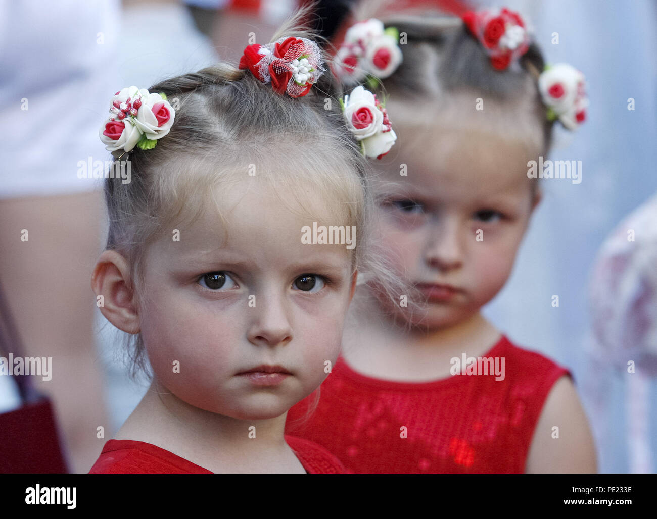 Kiev, Ukraine. 11th Aug, 2018. Twins and triplets children attend with ...