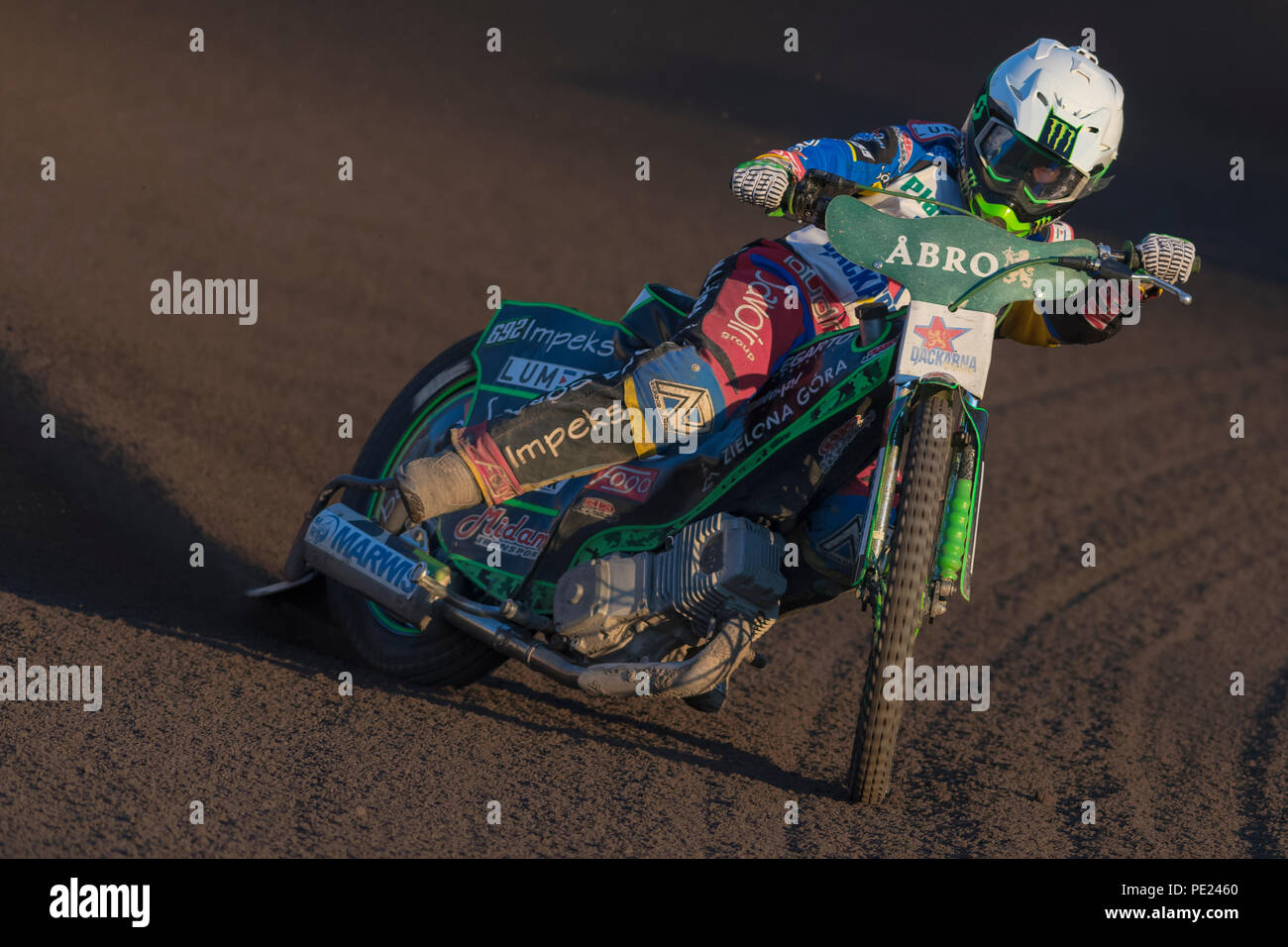 HALLSTAVIK, SWEDEN, AUGUST 7, 2018: Patryk Dudek, Dackarna at the ...