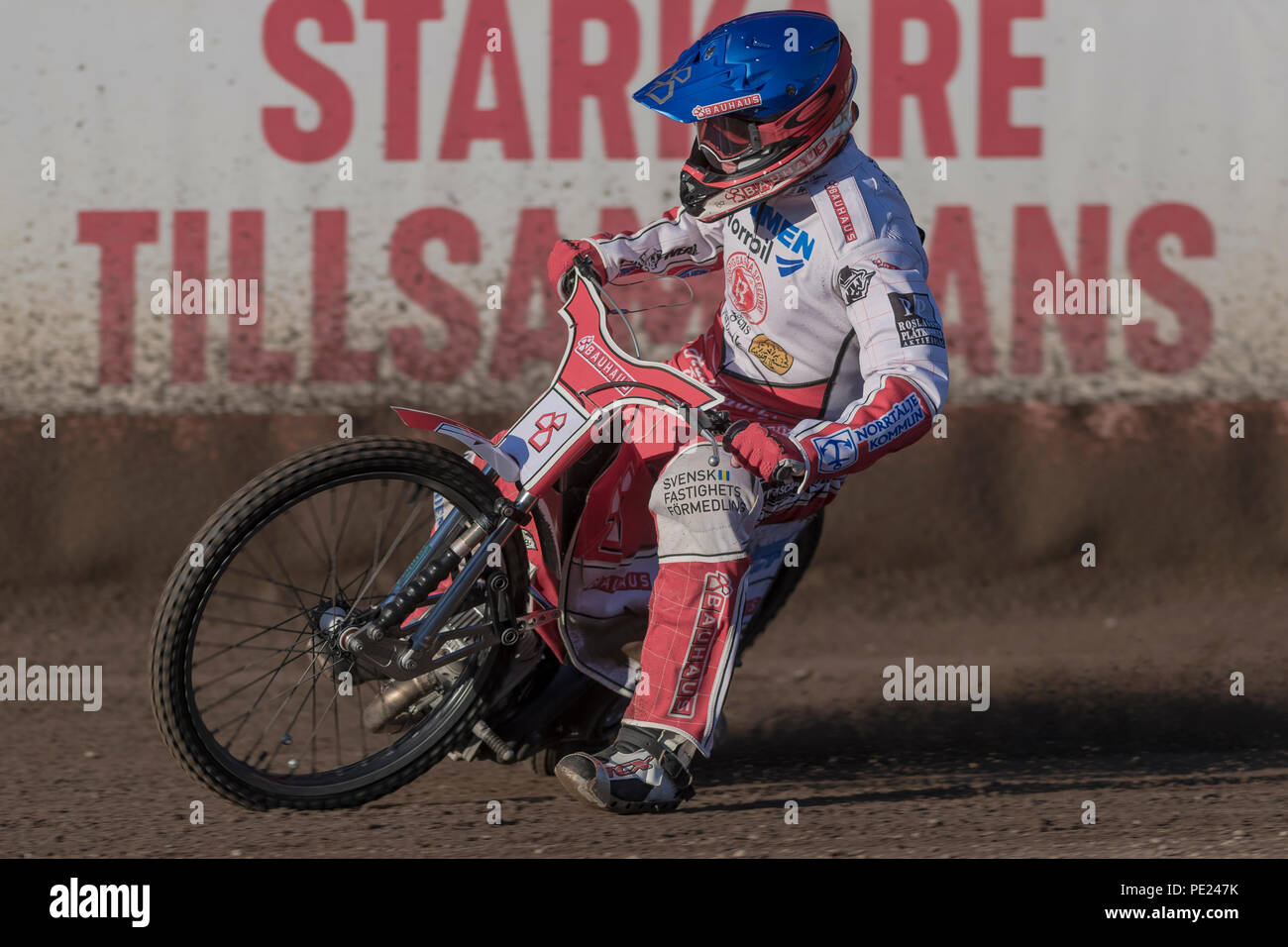 HALLSTAVIK, SWEDEN, AUGUST 7, 2018: Sam Masters, Rospiggarna at thel ...