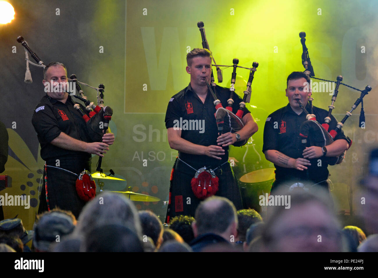 The Red Hot Chilli Pipers playing at Shrewsbury Flower Show 2018 ...