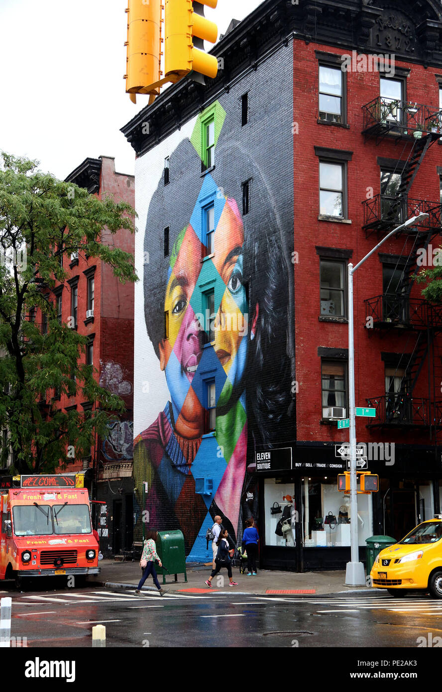 New York City, New York, USA. 12th Aug, 2018. A mural of Michael ...