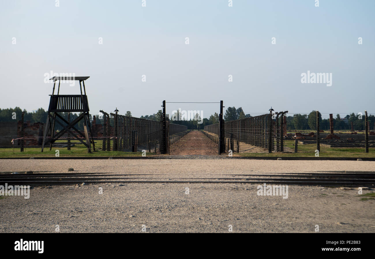 Fence wire watchtower in auschwitz hi-res stock photography and images ...