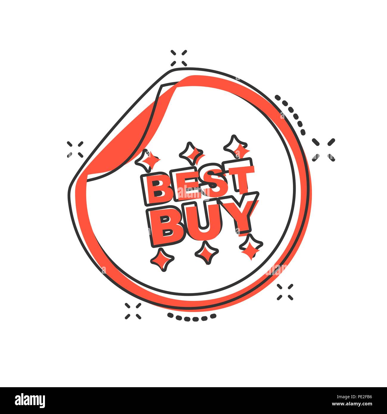 Vector cartoon best buy shopping icon in comic style. Best buy sign ...