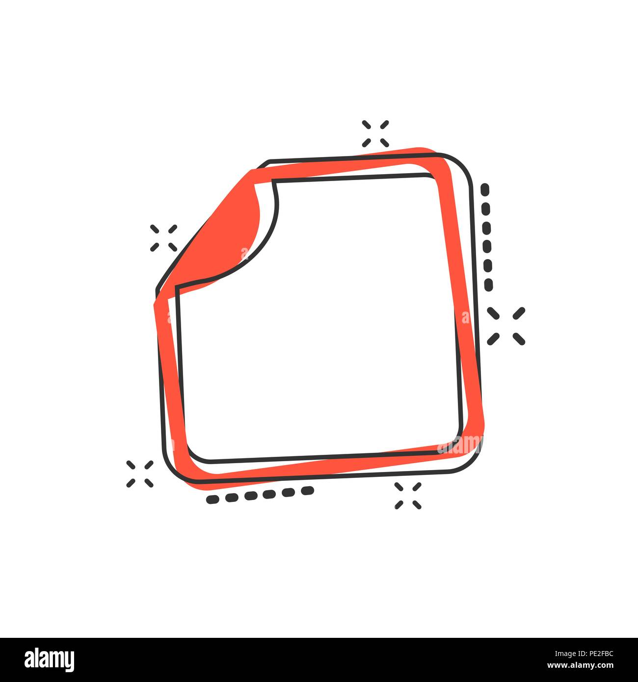 Vector cartoon sticker icon in comic style. Empty promotional label ...