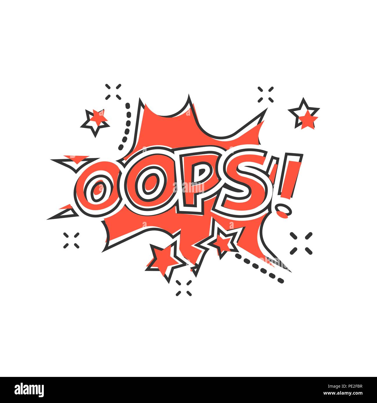 Vector cartoon oops comic sound effects icon in comic style. Sound ...