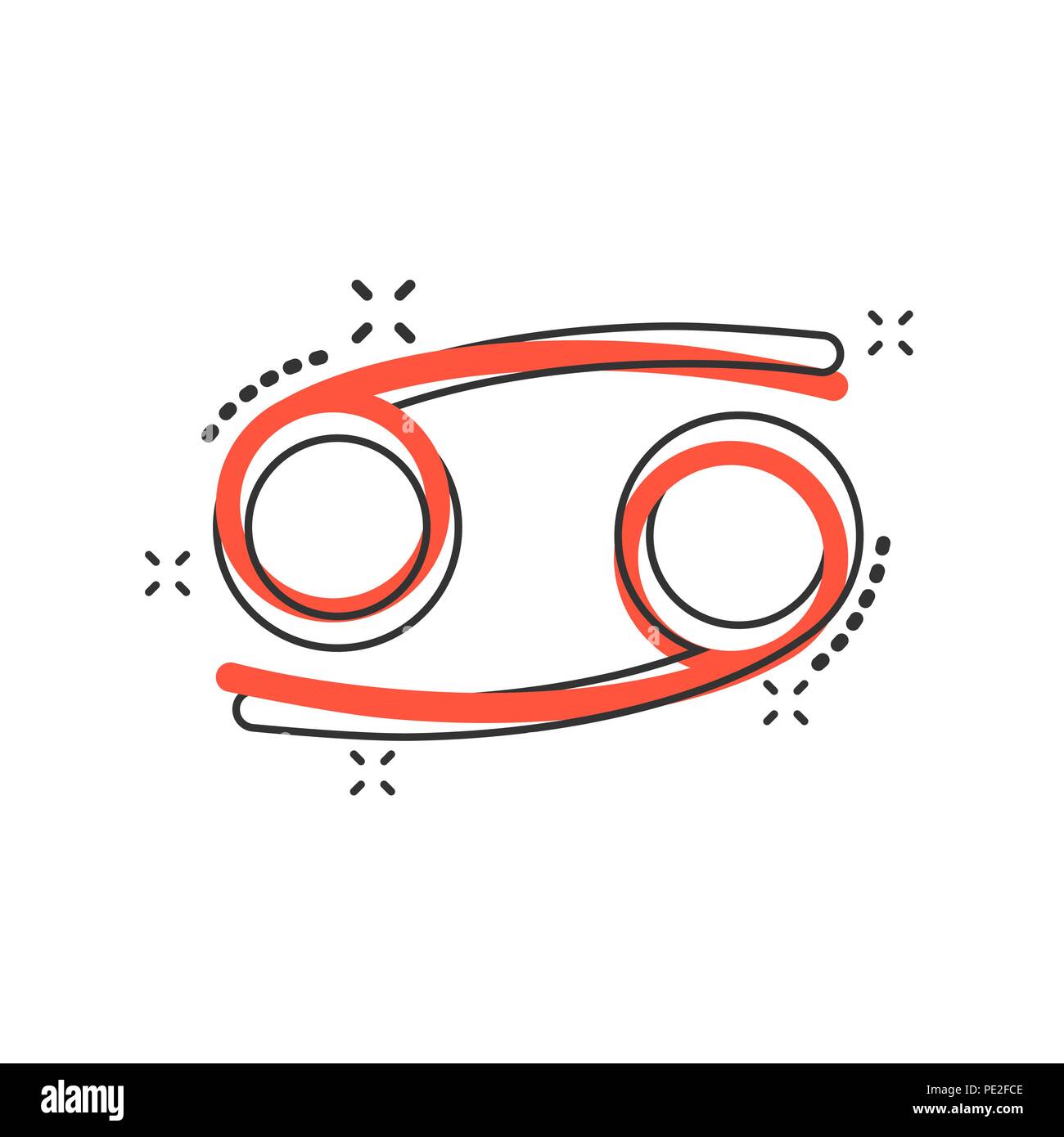 Vector cartoon cancer zodiac icon in comic style. Astrology sign ...