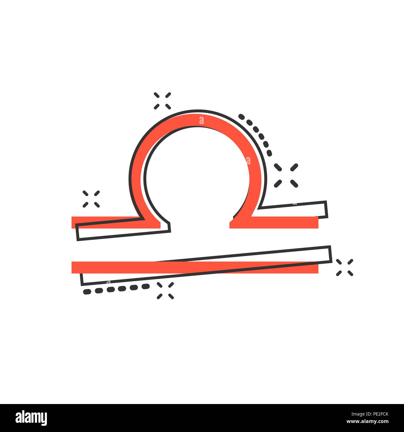 Vector cartoon libra zodiac icon in comic style. Astrology sign ...