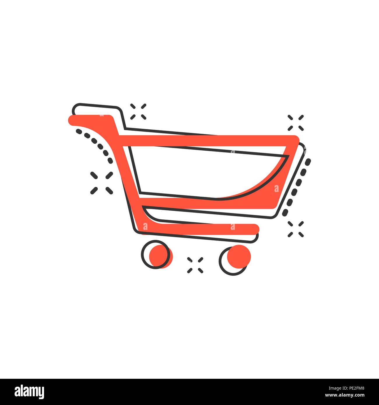 Shopping cart icon in cartoon hi-res stock photography and images - Alamy