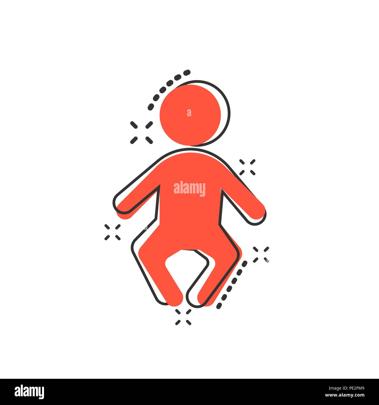 Vector cartoon baby icon in comic style. Child sign illustration ...