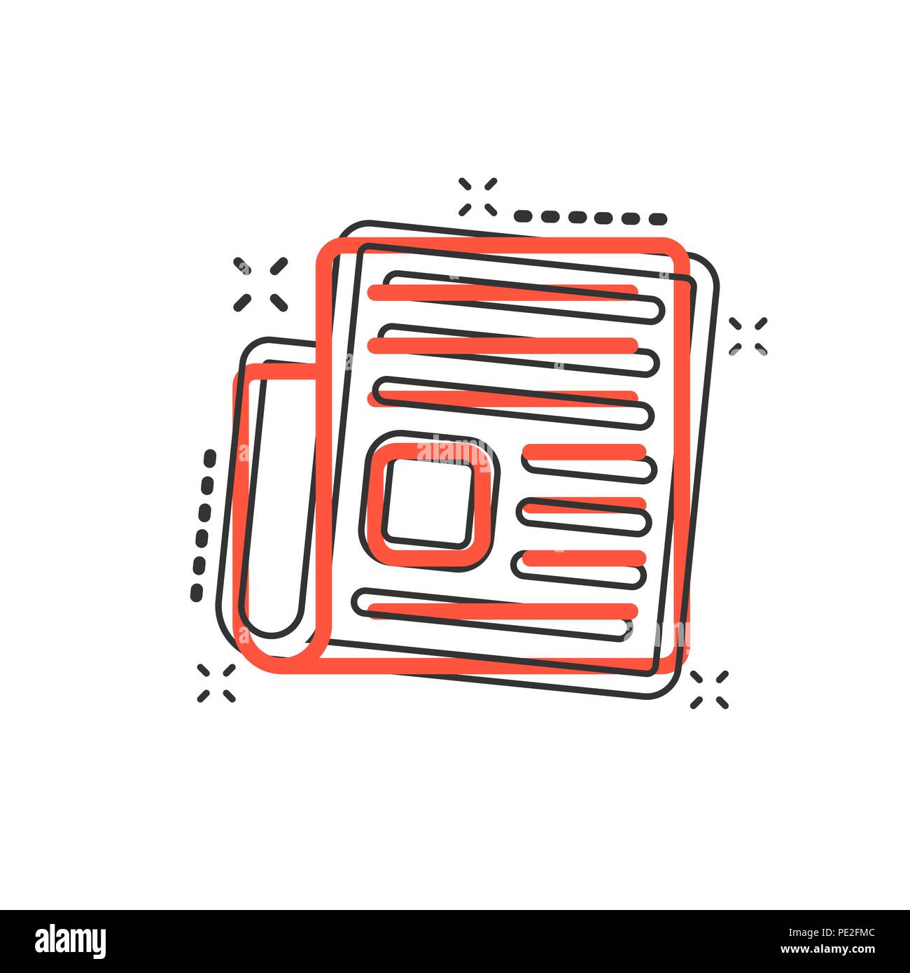 Vector cartoon newspaper icon in comic style. News sign illustration ...