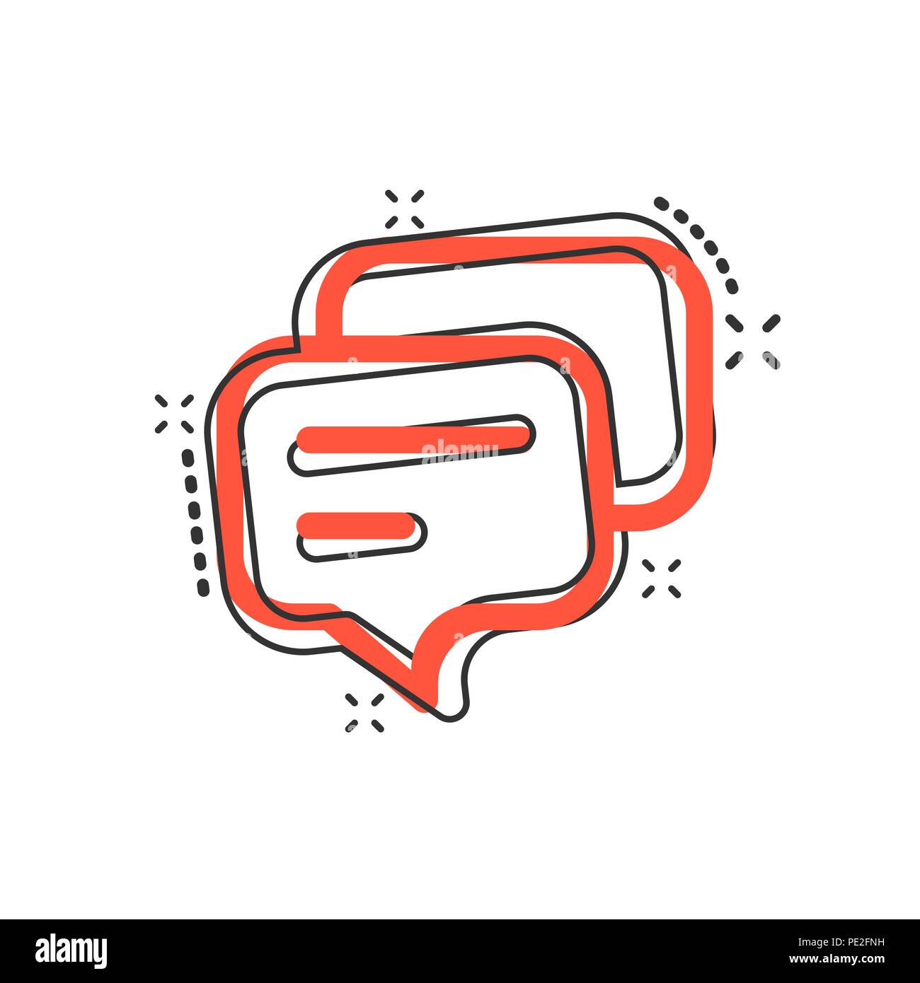 Vector cartoon speech bubble icon in comic style. Discussion dialog ...