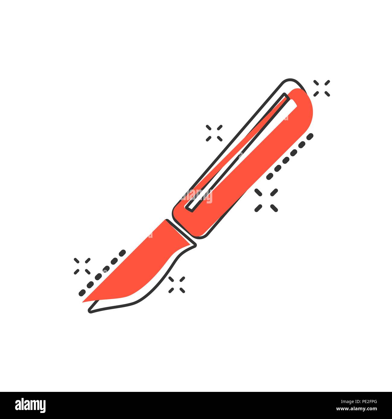Vector cartoon medical scalpel icon in comic style. Hospital surgery ...