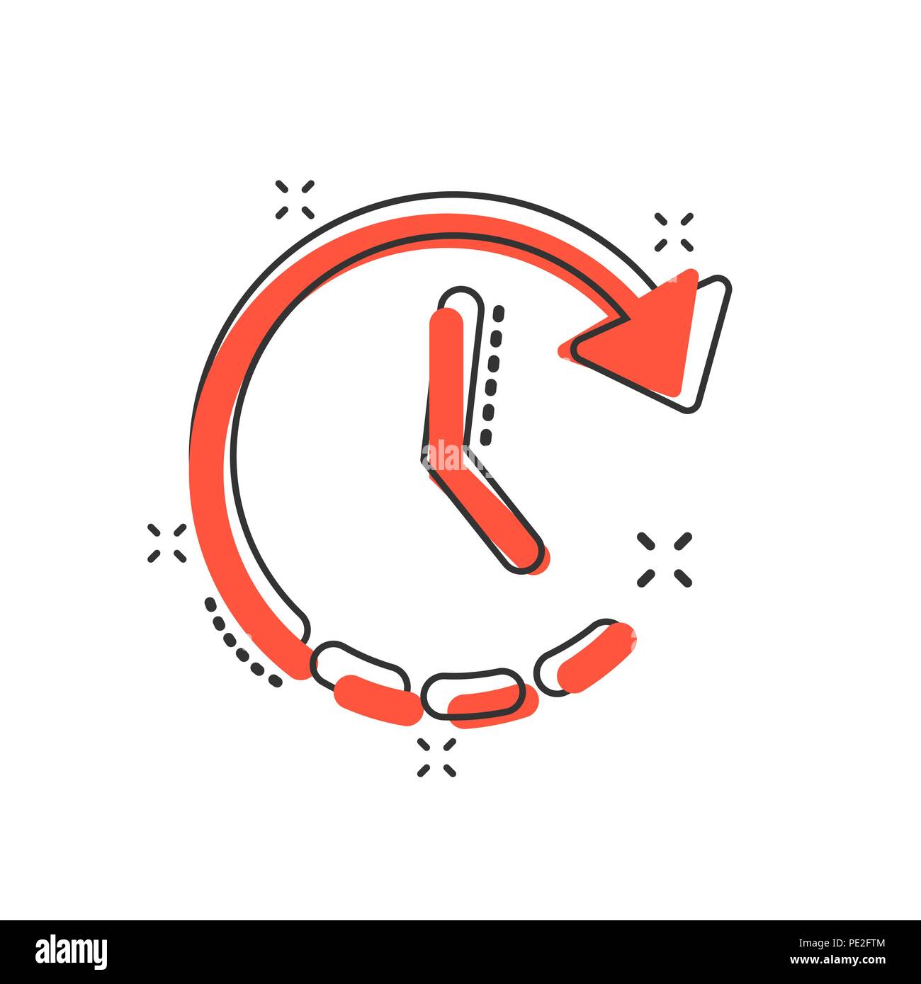 Vector cartoon clock time icon in comic style. Timer sign illustration ...