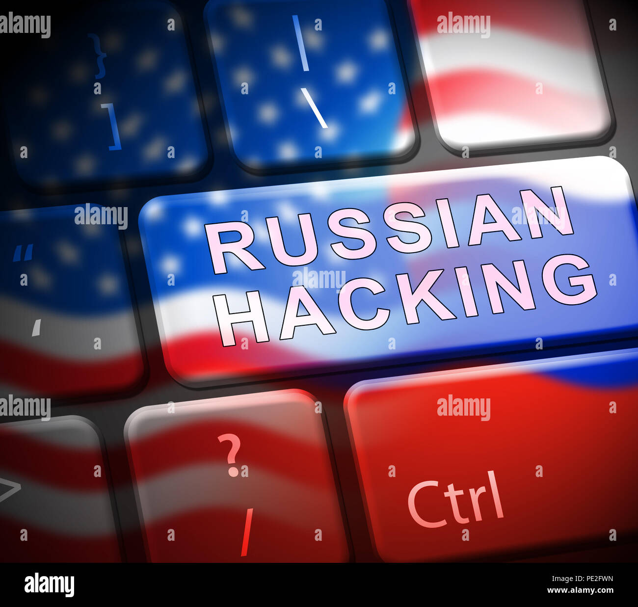 Keyboard Hacking Russian Hackers Online 3d Illustration Shows Laptop PC ...