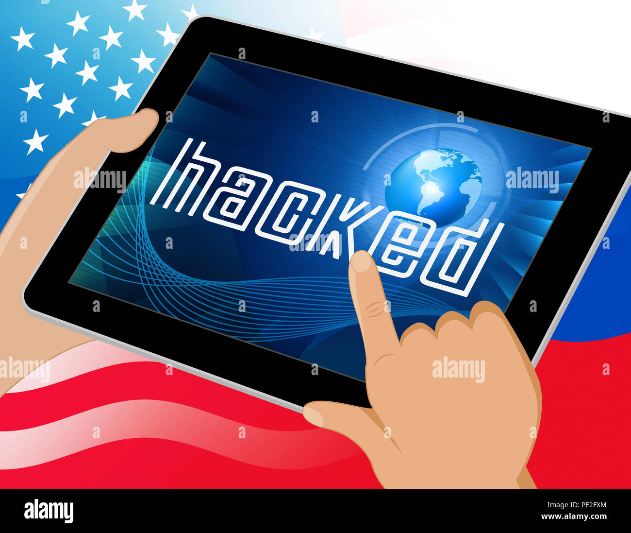 Hacking Screen Cyber Data Breach 3d Illustration Shows Security Warning ...
