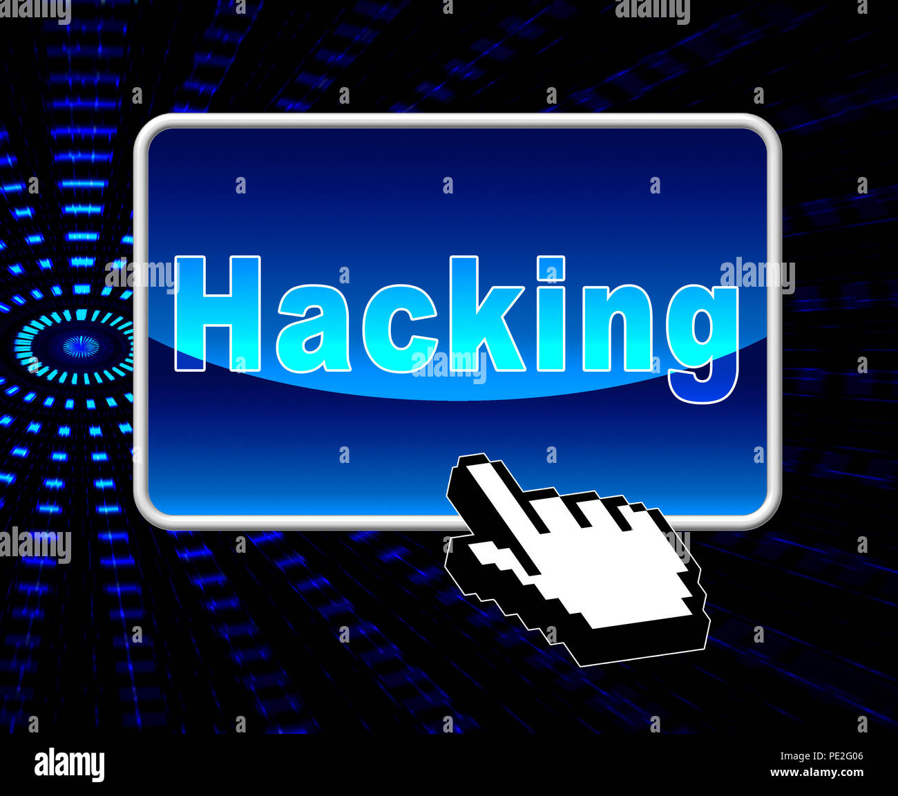 Website Hacked Cyber Security Alert 2d Illustration Shows Online Site ...