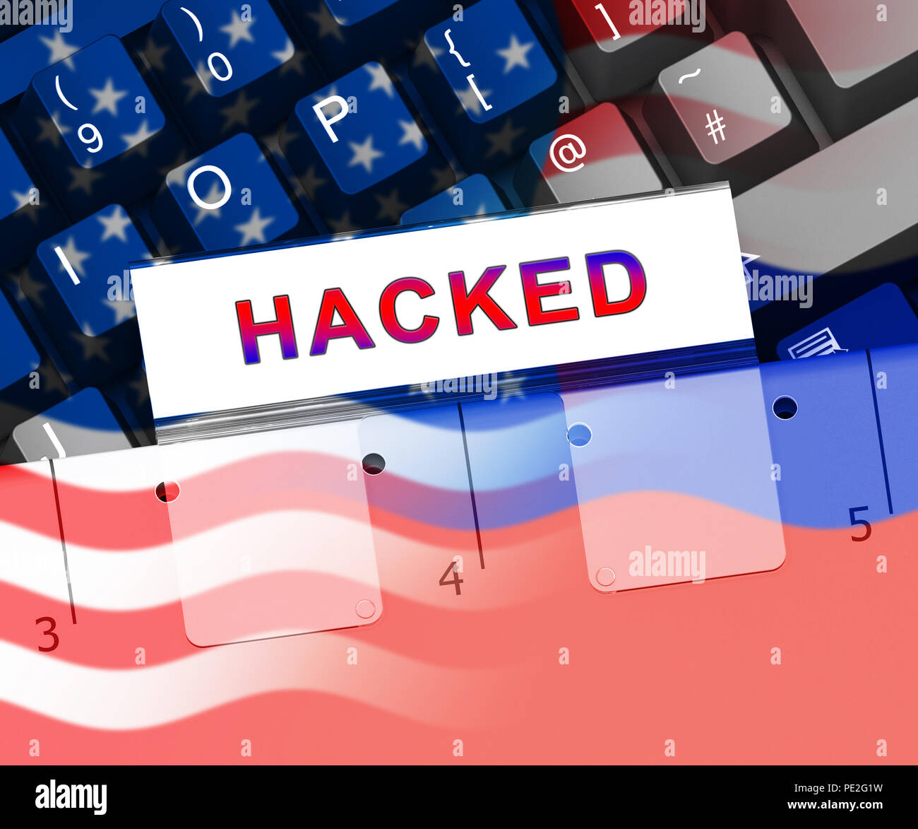Keyboard Hacking Russian Hackers Online 3d Illustration Shows Laptop PC ...