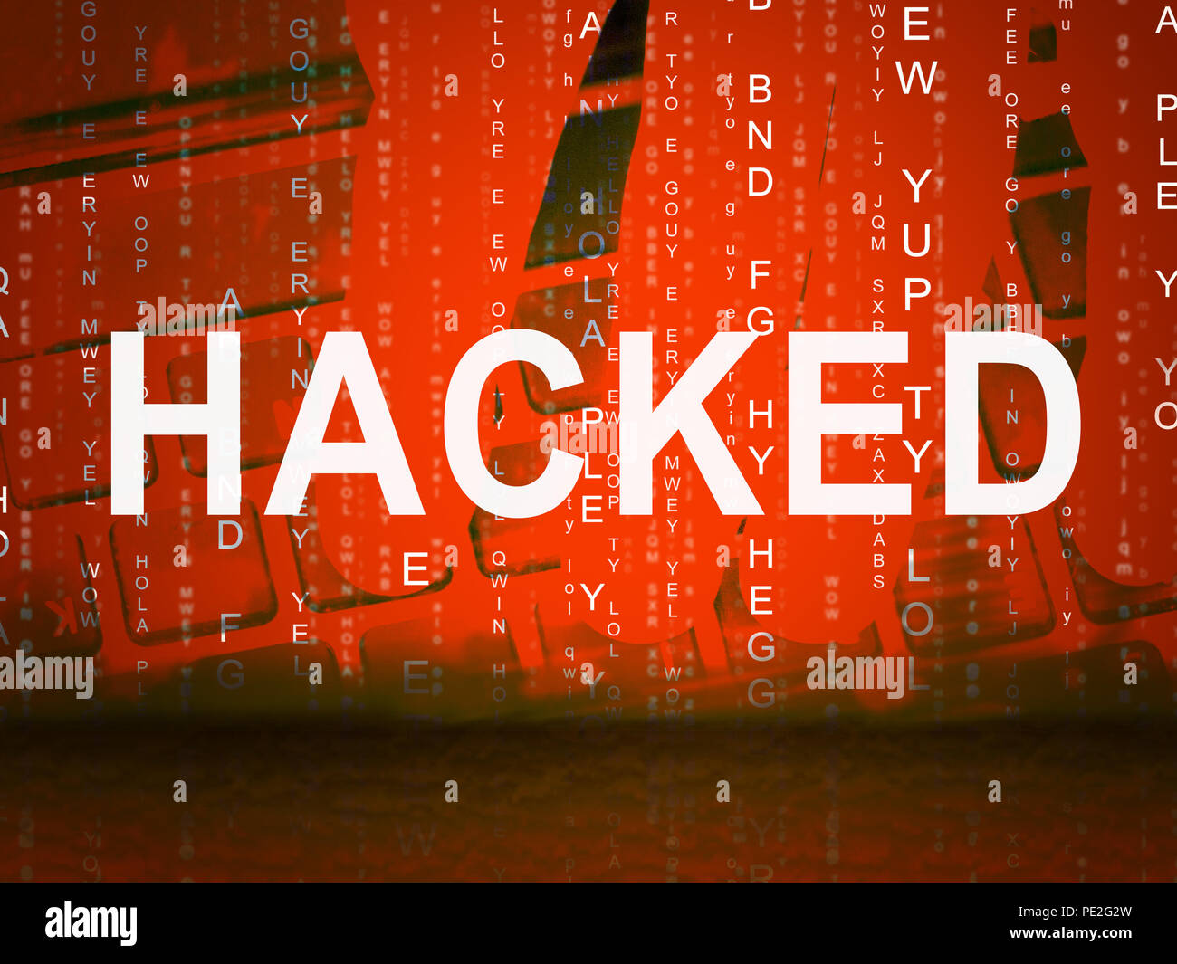 Website Hacked Cyber Security Alert 2d Illustration Shows Online Site ...