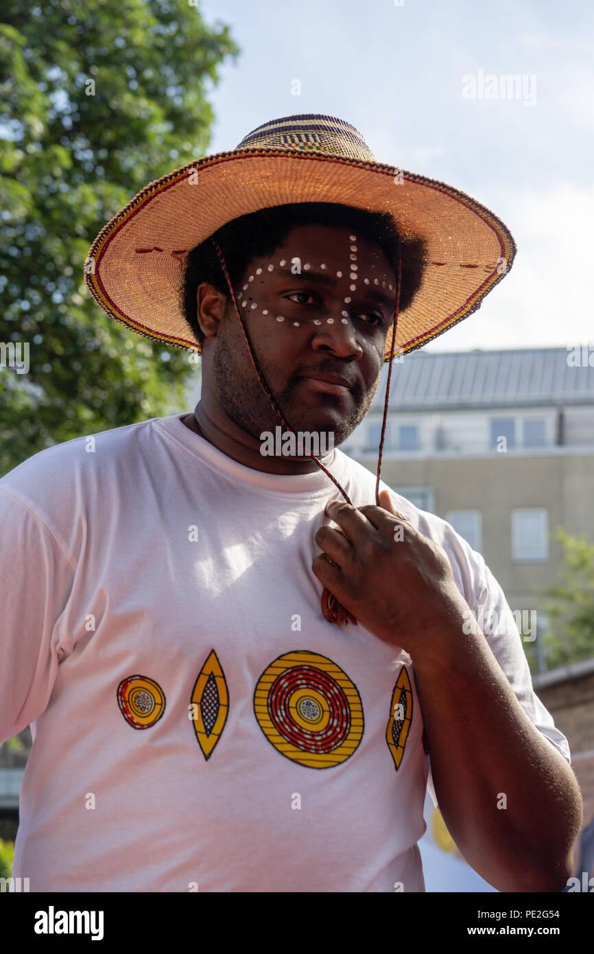 Male model af African origin showing African fashion on the catwalk at ...