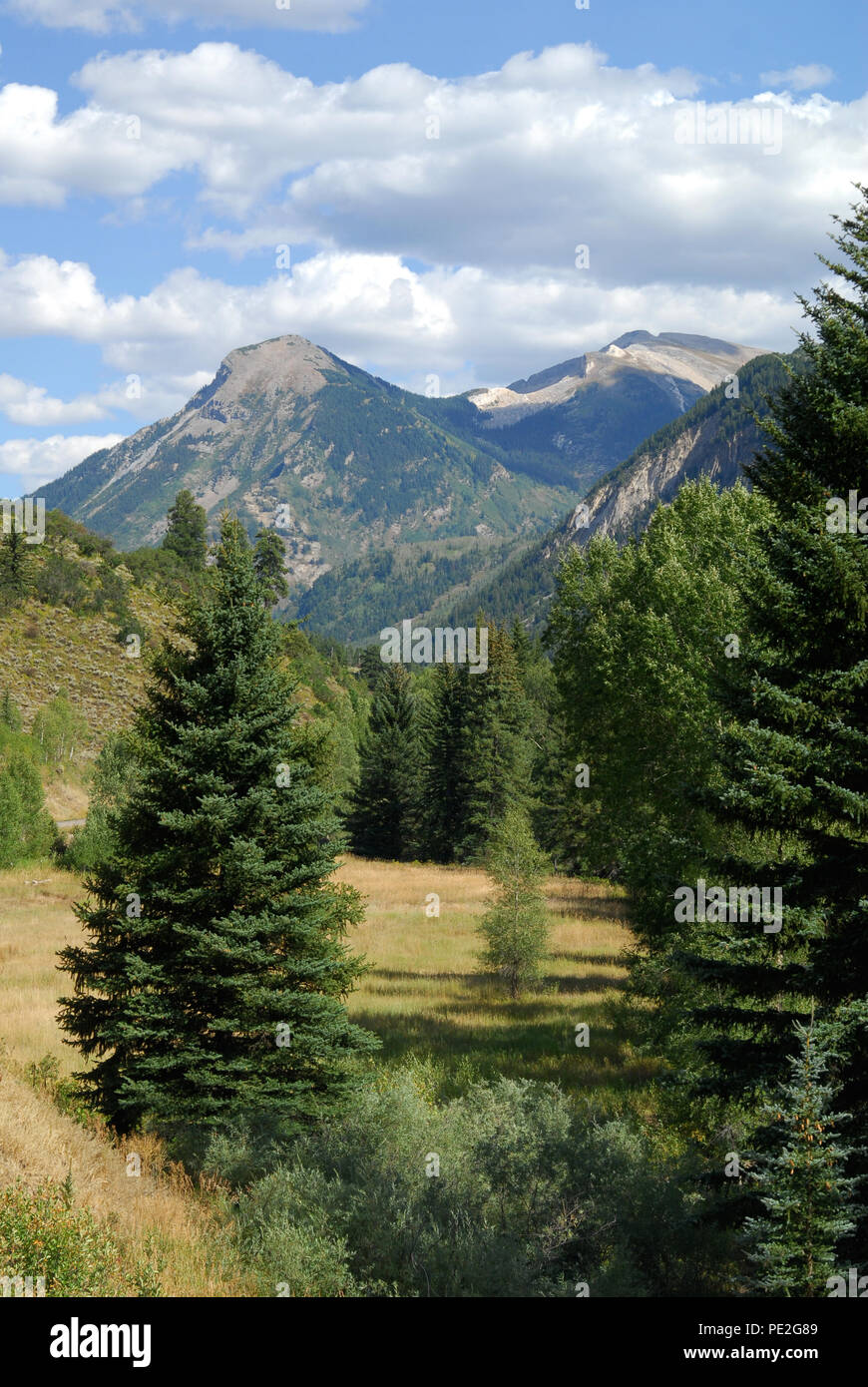 Vertical view of the Western Slope of the Colorado Rocky Mountains near ...
