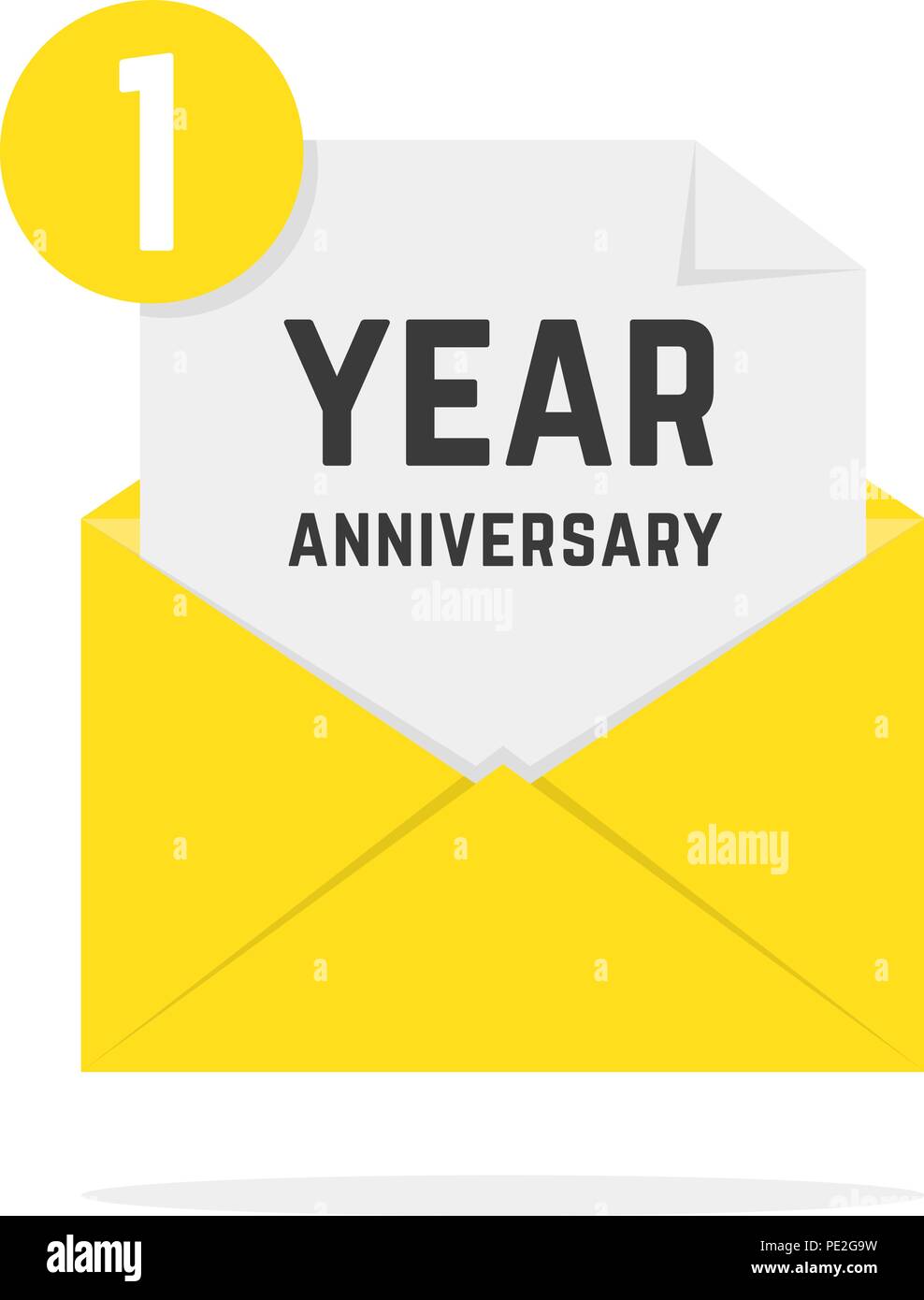 1 year anniversary icon in yellow letter Stock Vector Image & Art - Alamy