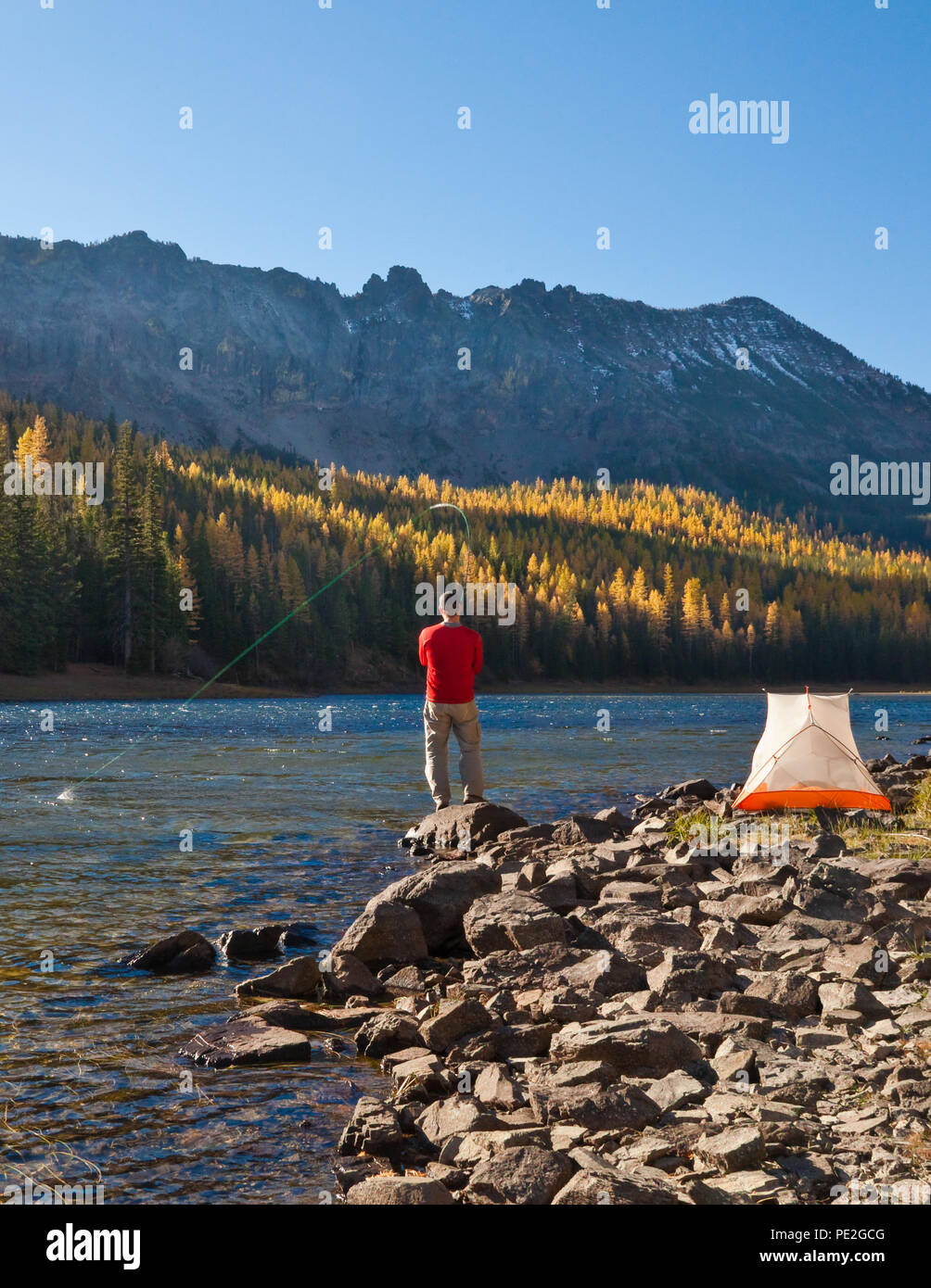 Fly fishing alpine lake hi-res stock photography and images - Alamy