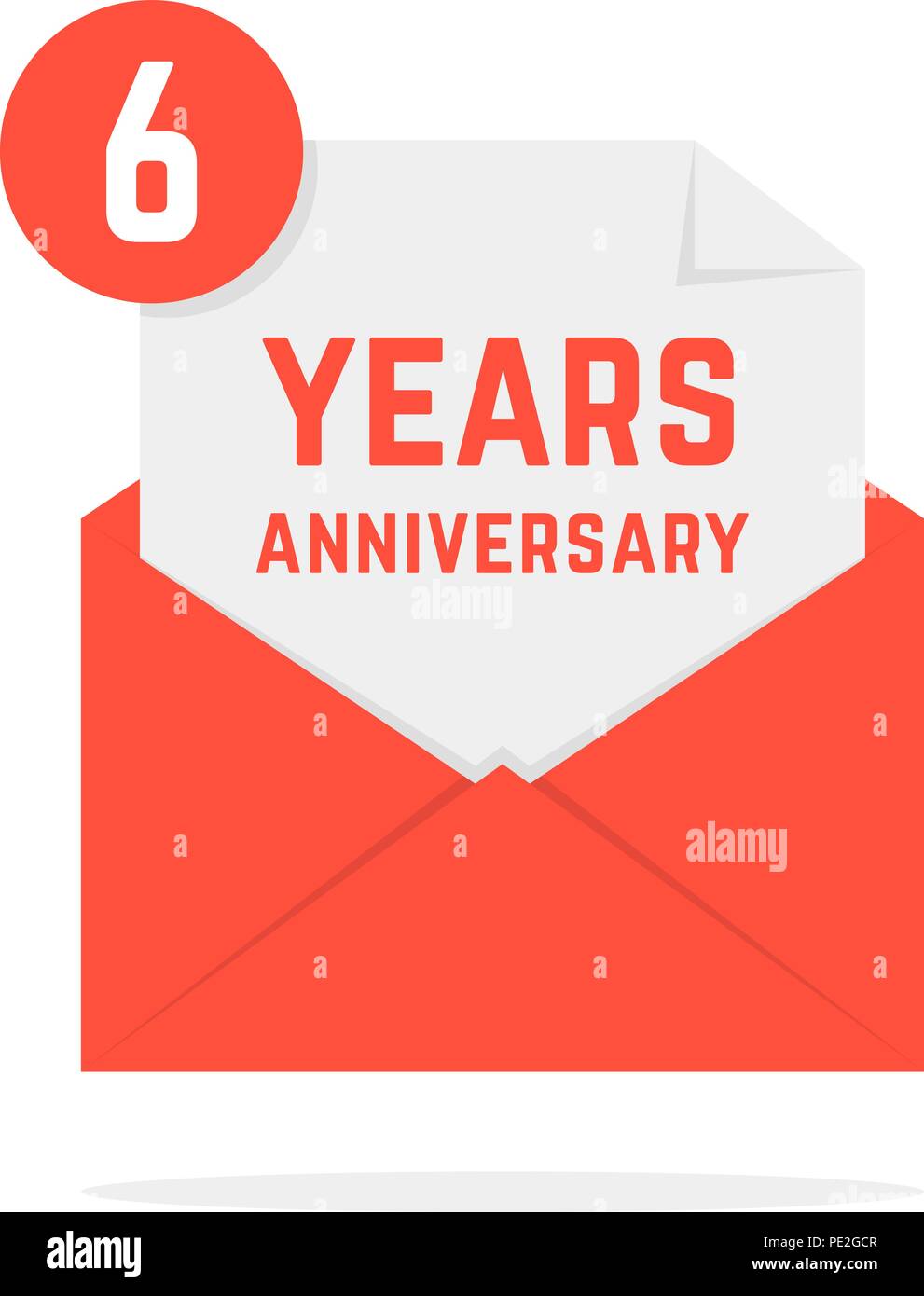 6 years anniversary missive in orange letter Stock Vector Image & Art ...