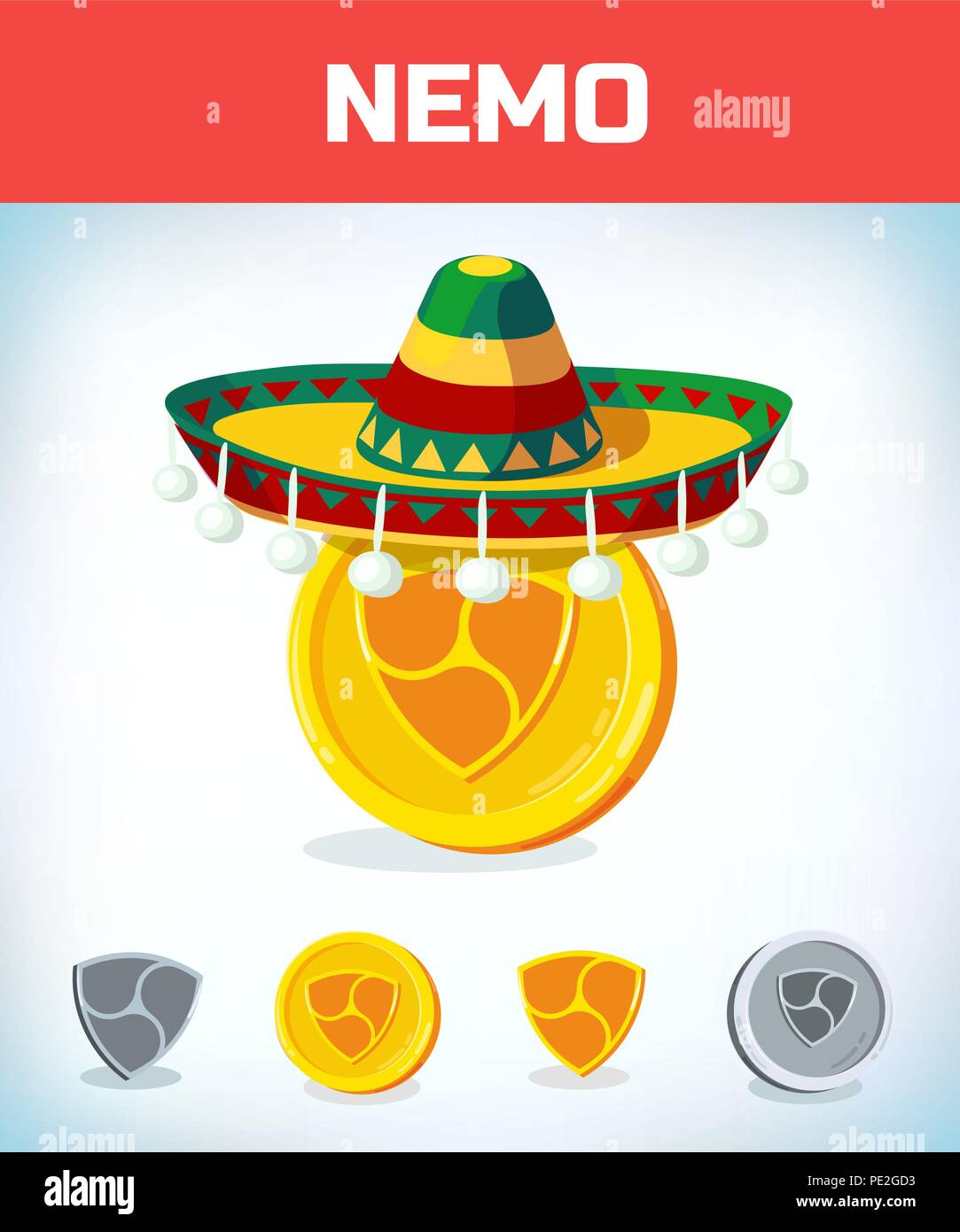 nemo in mexican hat. nemo. Digital currency. Crypto currency. Money and ...