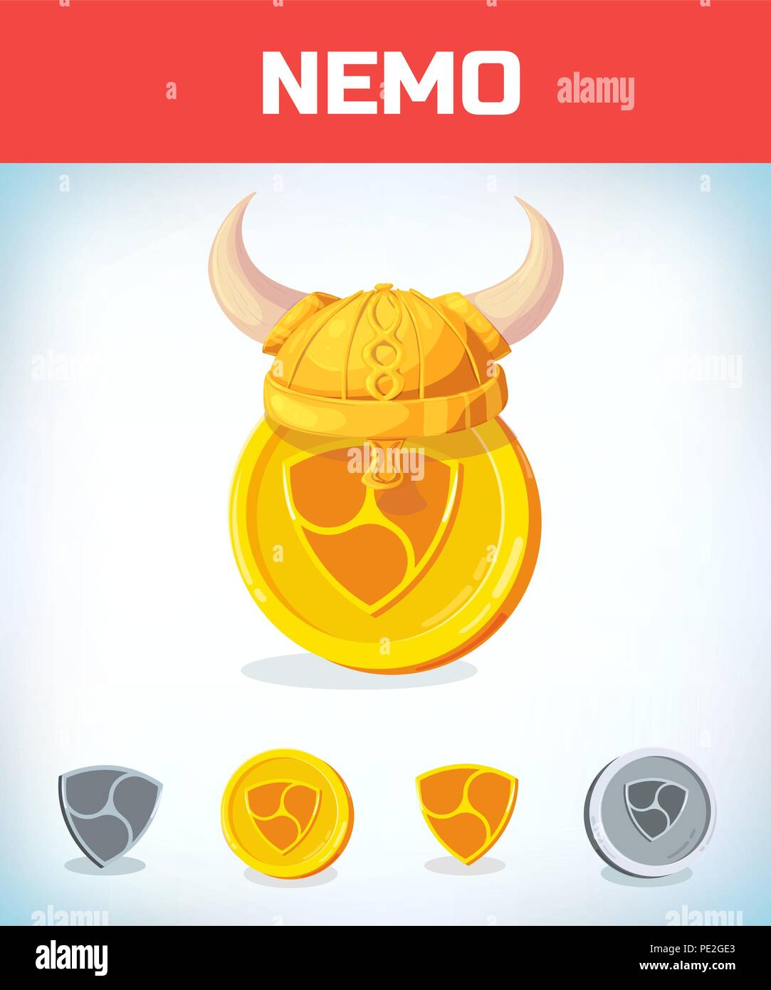 nemo in Viking helmet. nemo. Digital currency. Crypto currency. Money ...
