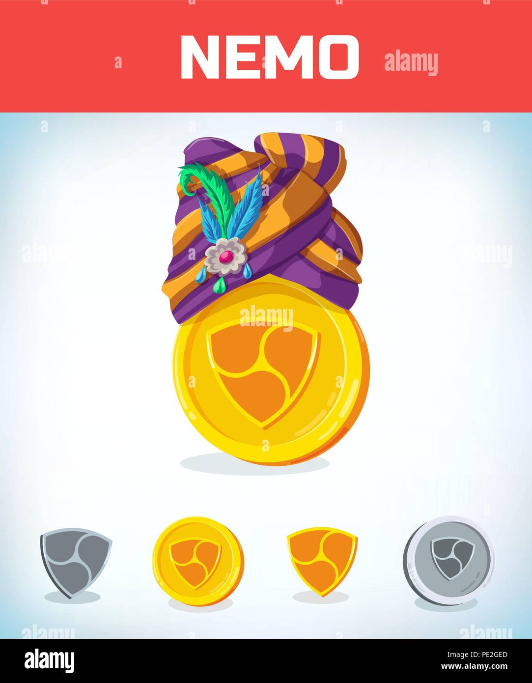 nemo in Turban headdress. nemo. Digital currency. Crypto currency ...