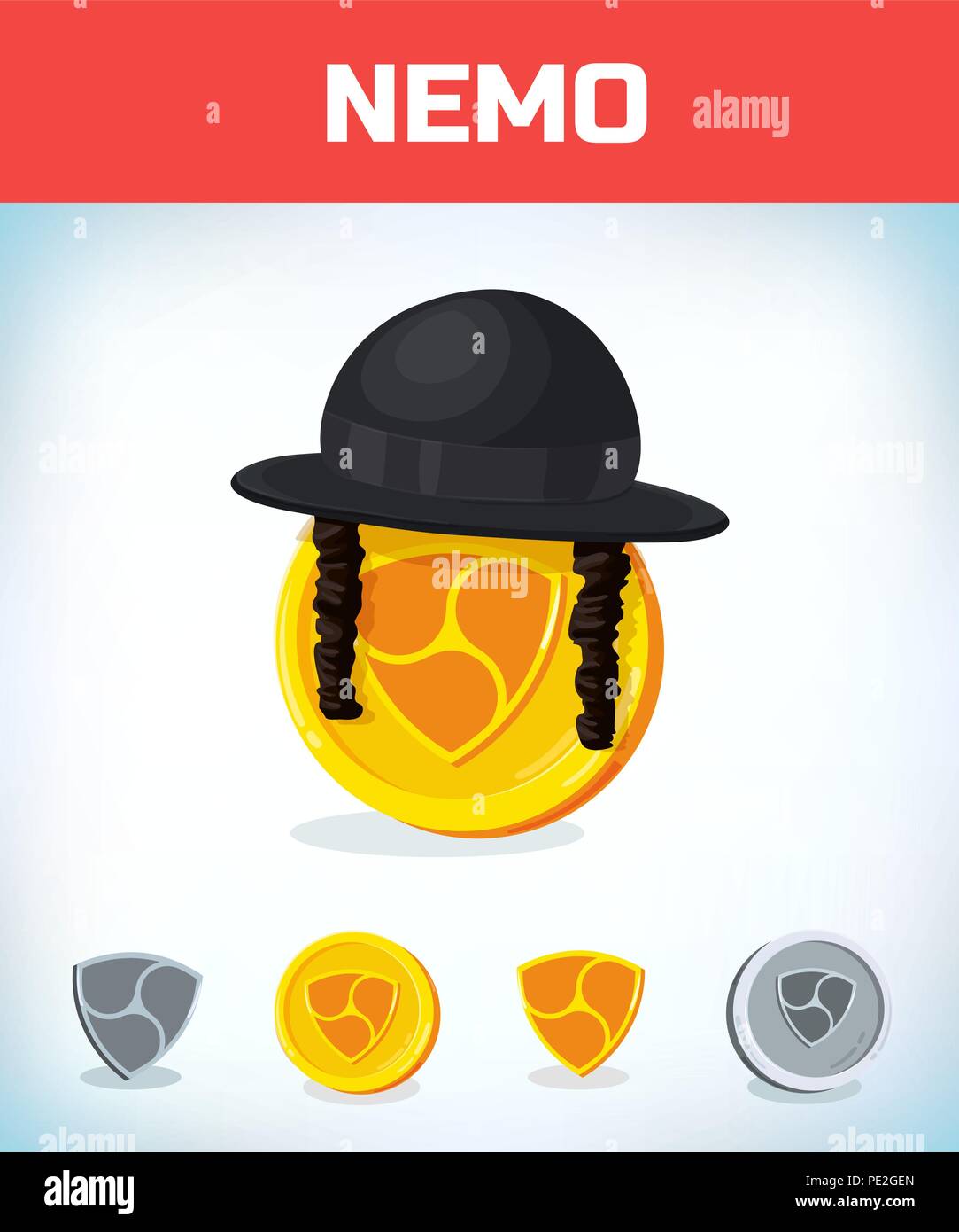 nemo in Orthodox jewish hat. nemo. Digital currency. Crypto currency ...