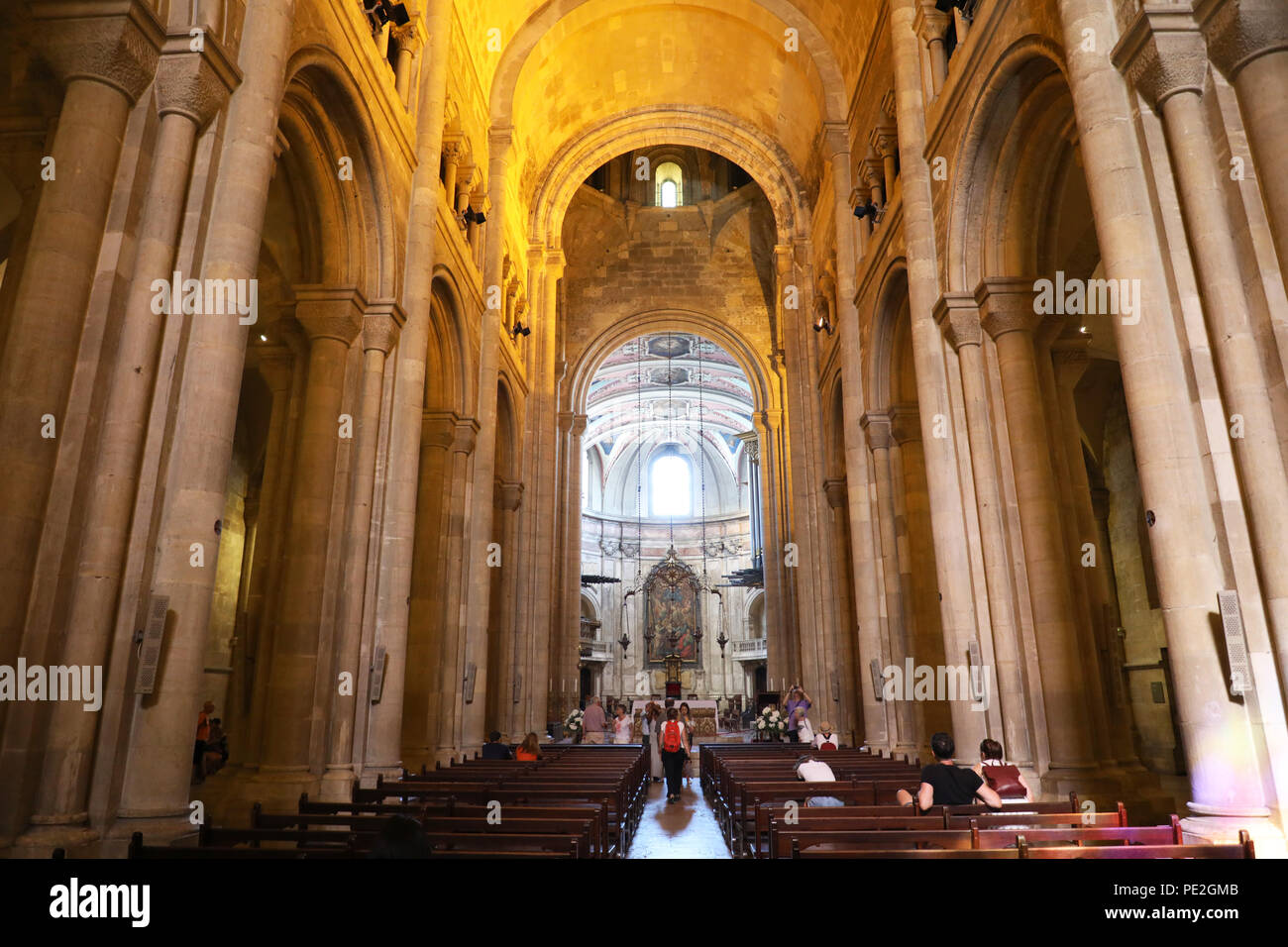LISBON, PORTUGAL - JUNE 25, 2018: Inside the Cathedral Santa Maria ...