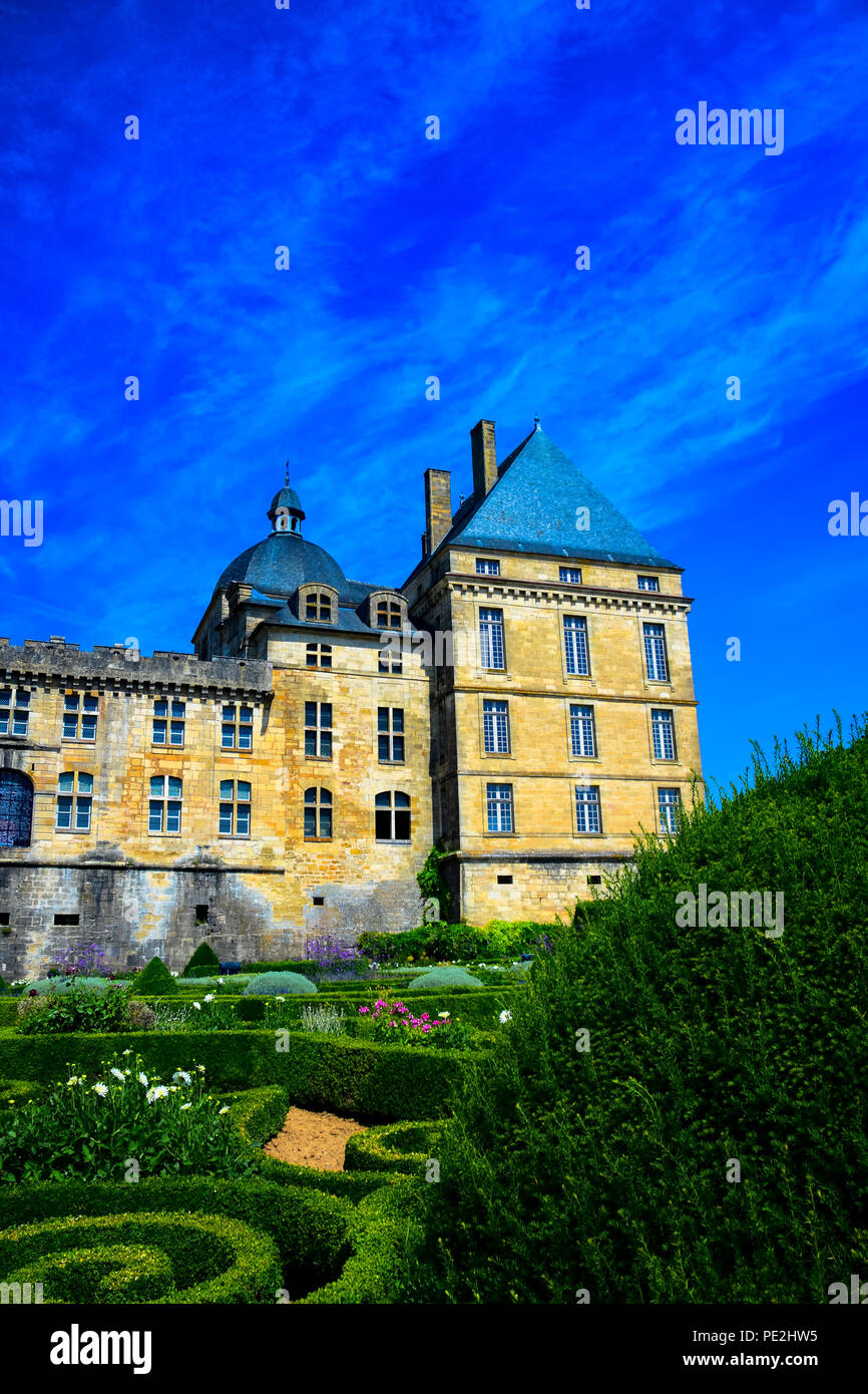 The architecture and grounds of the majestic Chateau de Hautefort in ...