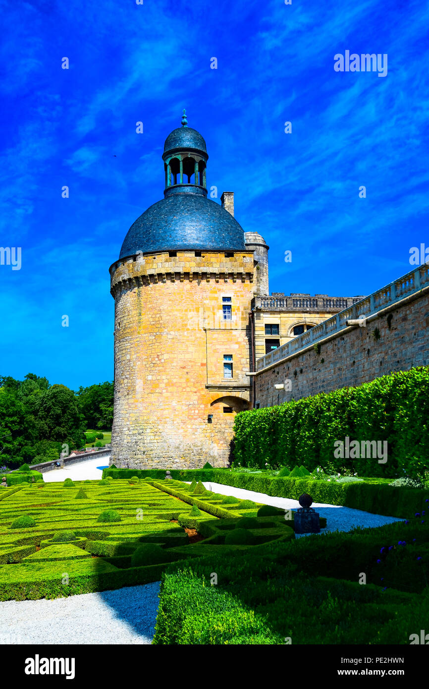 The architecture and grounds of the majestic Chateau de Hautefort in ...