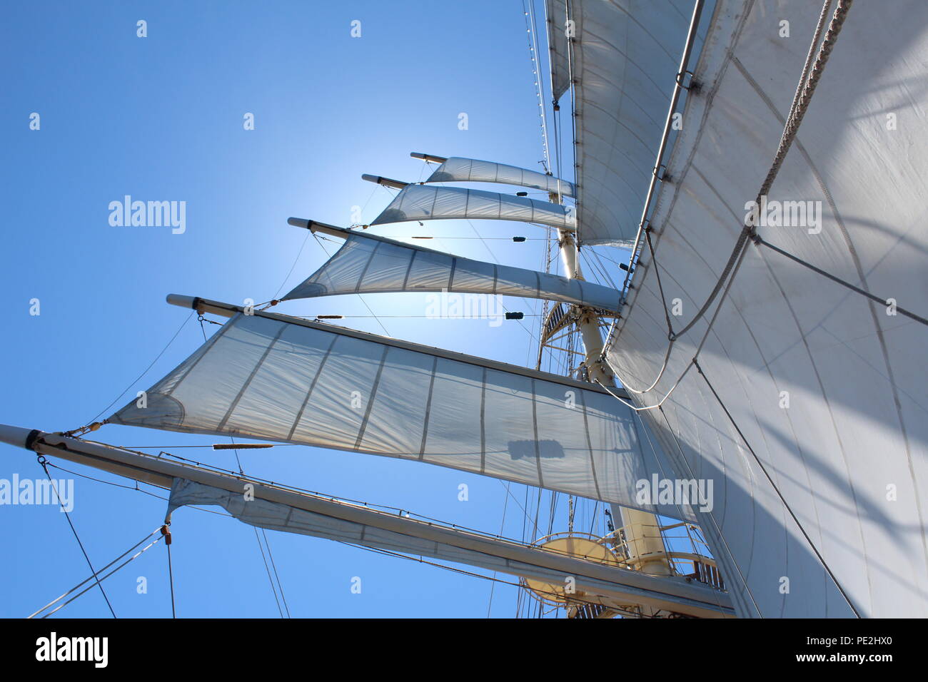 Sails on a ship as seen from below Stock Photo - Alamy