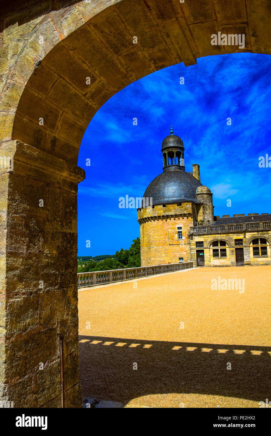 The architecture and grounds of the majestic Chateau de Hautefort in ...