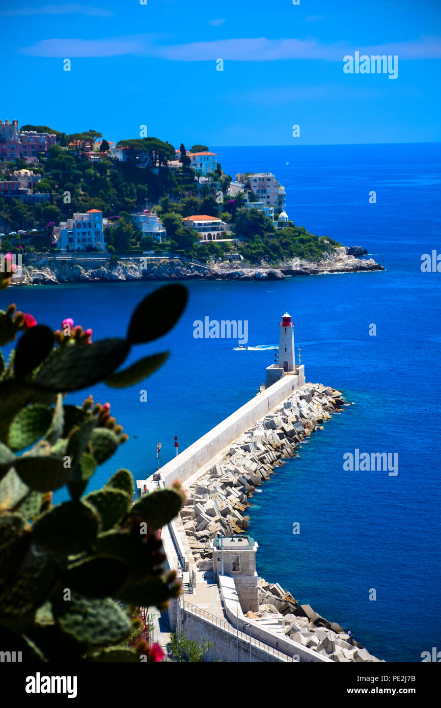 View of Nice, France from the top of Castle Hill on the French Riviera ...