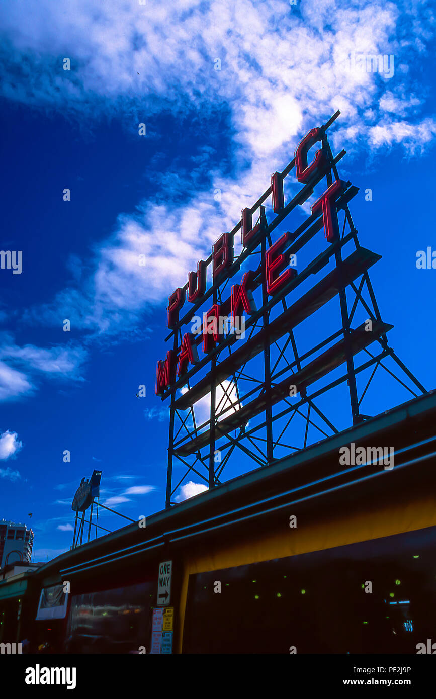 The famous Pike Place Market in downtown Seattle, Washington Stock ...