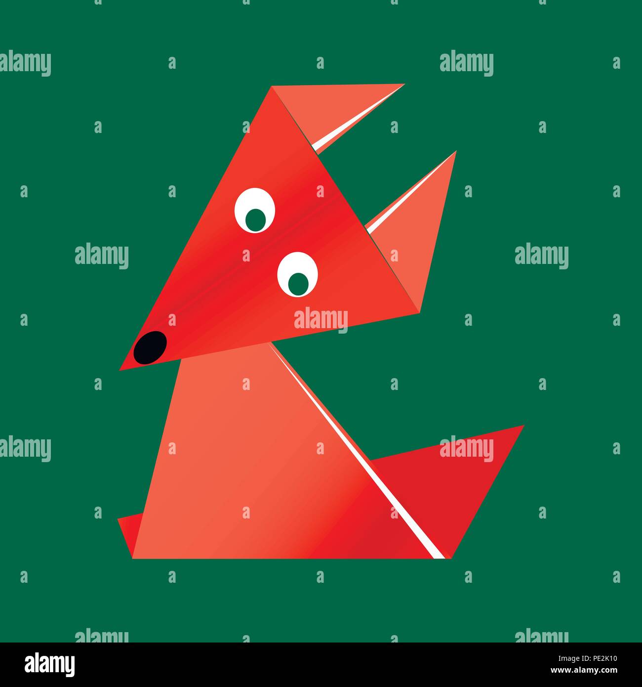 Origami paper Orange Fox Stock Vector Image & Art - Alamy